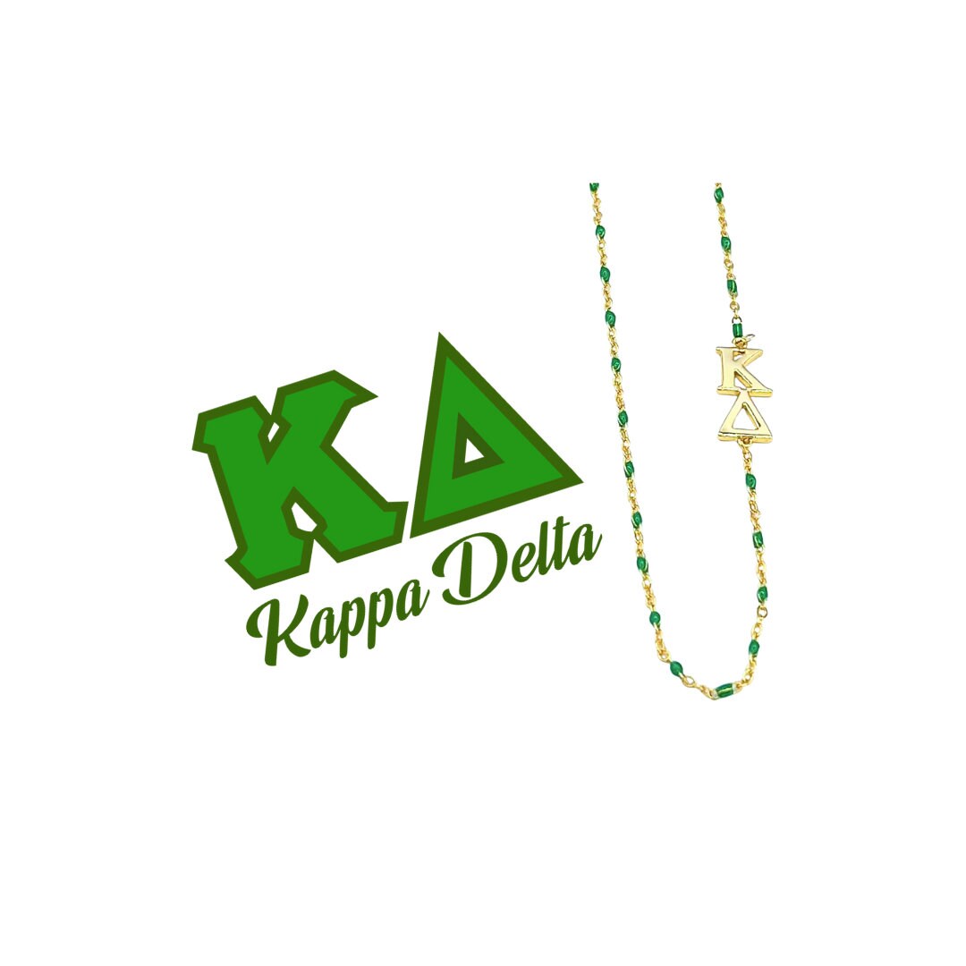 The Kappa Delta Necklace: Side Set ΚΔ Enamel Bead Necklace - Etsy