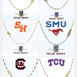 The College Necklace: Side Set College Logo Enamel Bead Necklace - Etsy