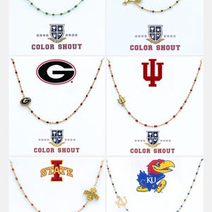 The College Necklace: Side Set College Logo Enamel Bead Necklace - Etsy