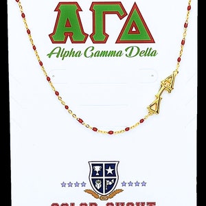 The Alpha Gamma Delta Necklace: Side Set ΑΓΔ Enamel Bead Necklace - Etsy