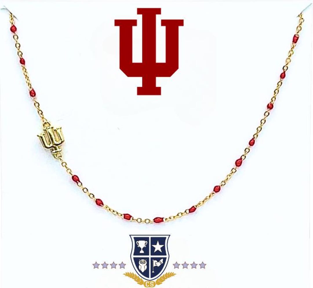 The Indiana University Necklace: Side Set Indiana Trident Logo on ...