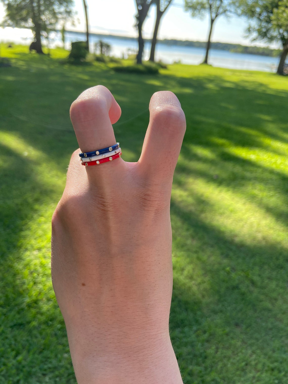 SMU Mustangs Stack Rings: Set of 3 - Etsy