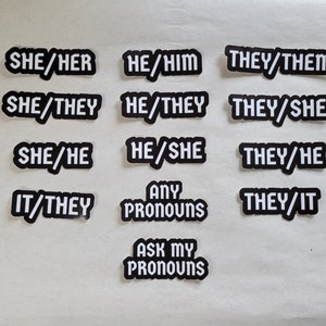Pronoun Sticker Alt Punk Metal Customizable Neopronouns Queer LGBTQ ...