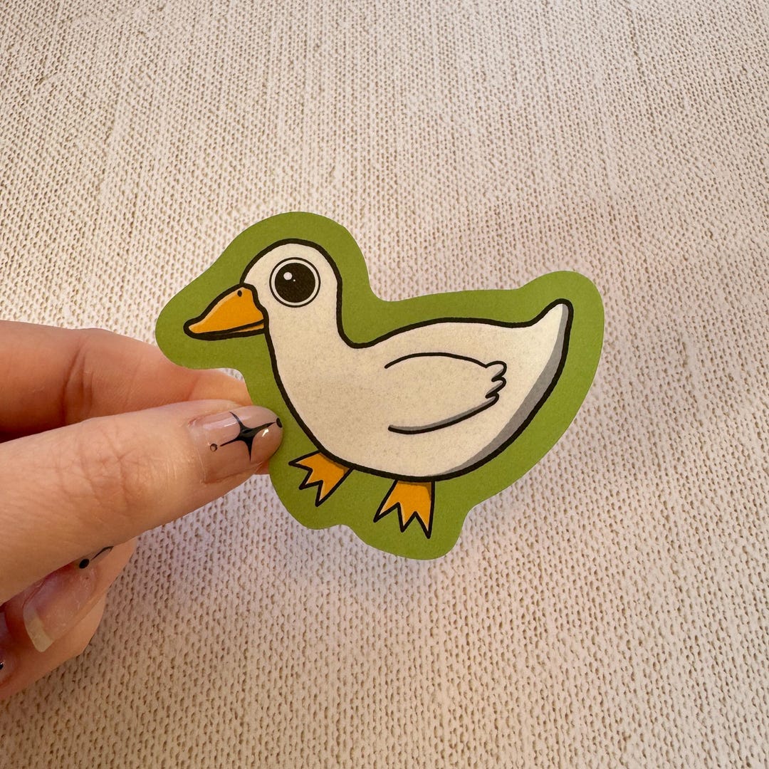 Cute Duck Sticker Meme Bird Funny Water Proof Bottle Laptop Tumbler ...