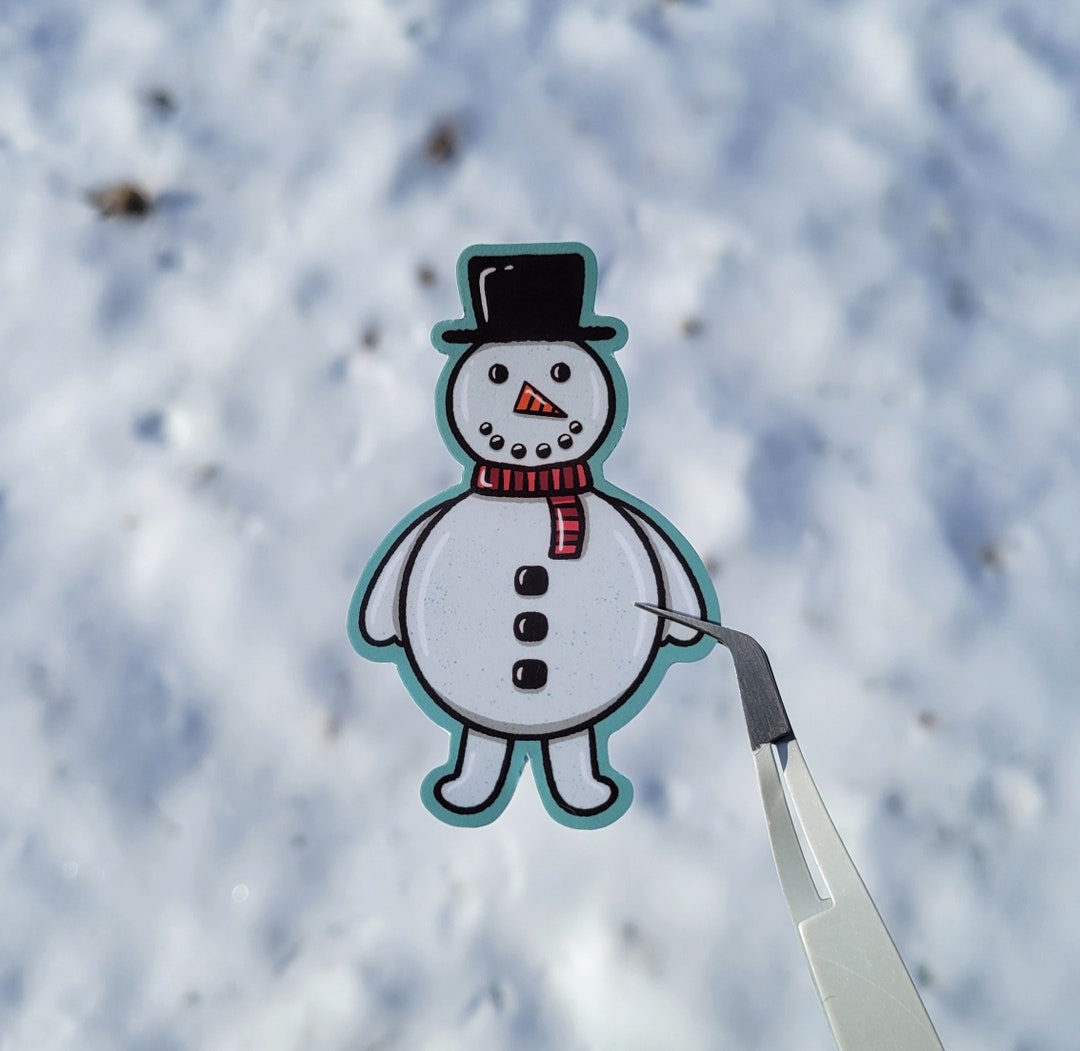 Snow Man Sticker Winter Frosty Christmas Water Proof Bottle Tumbler ...