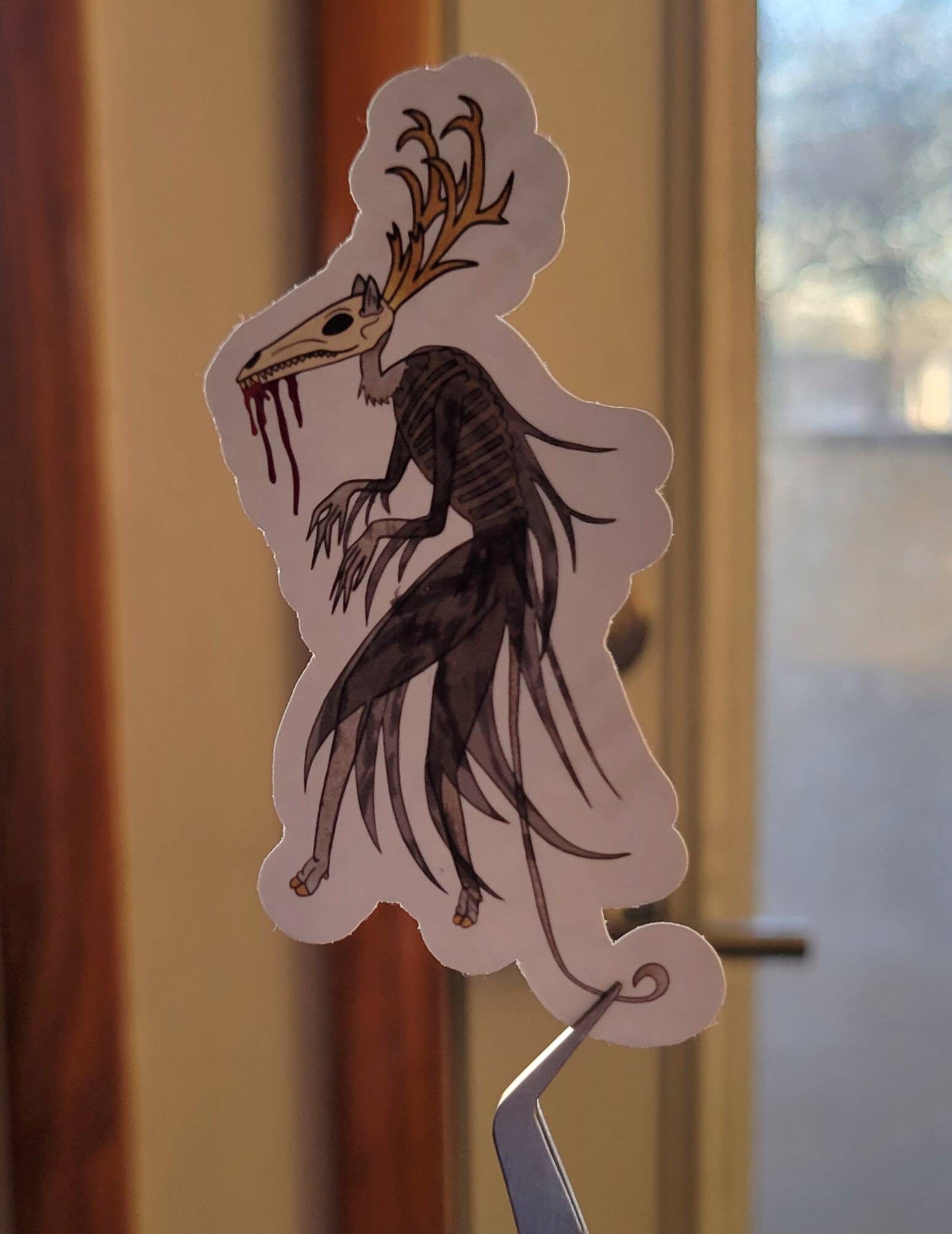 Wendigo Sticker Cryptid Decal Windigo Adhesive - Etsy