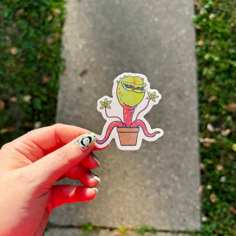 Mutated Venus Fly Trap Sticker Holographic Water Proof Bottle Laptop ...