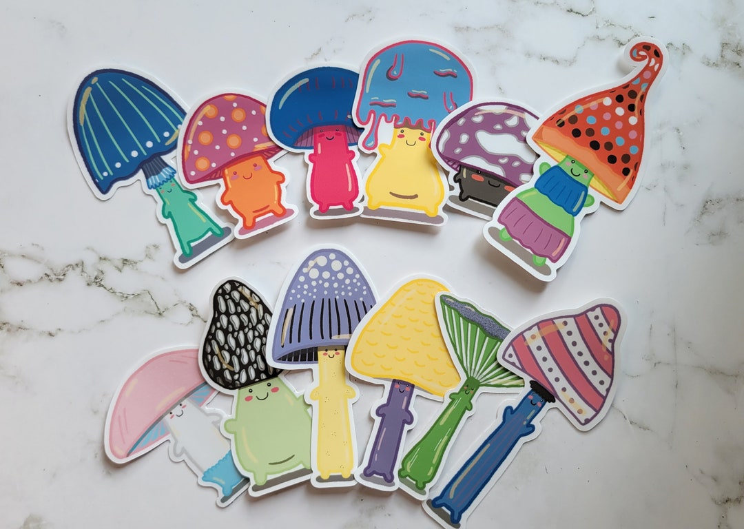 Mushroom Pride Sticker Subtle Flag Gift Cute Ace LGBTQ Gay Lesbian Bi ...