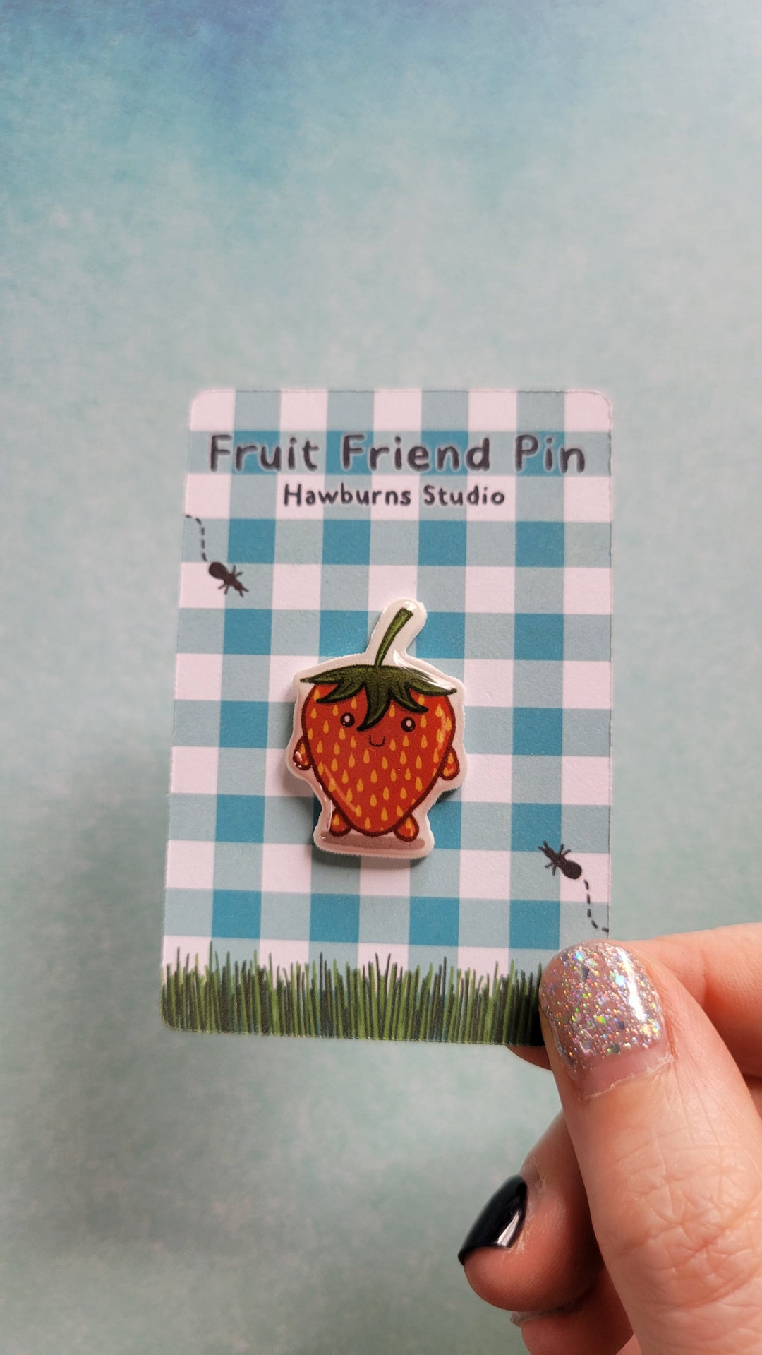Strawberry Pin Cute Fruit Button Kidcore Fun Backpack Cardigan Gift ...