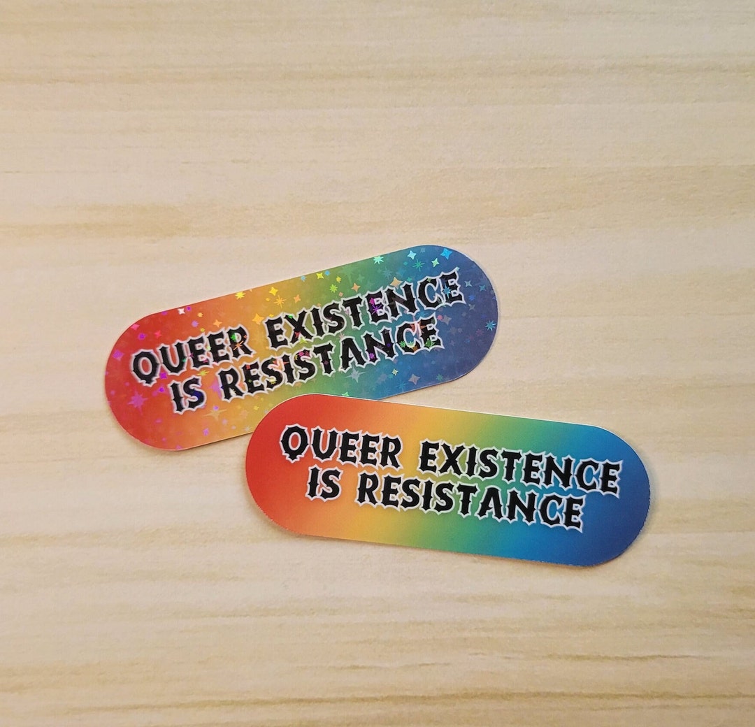 Queer Existence is Resistance Sticker Water Proof Gay Pride Rainbow ...