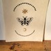 Whimsical Moth Sun Moon Linocut Print Celestial Poster Gold - Etsy