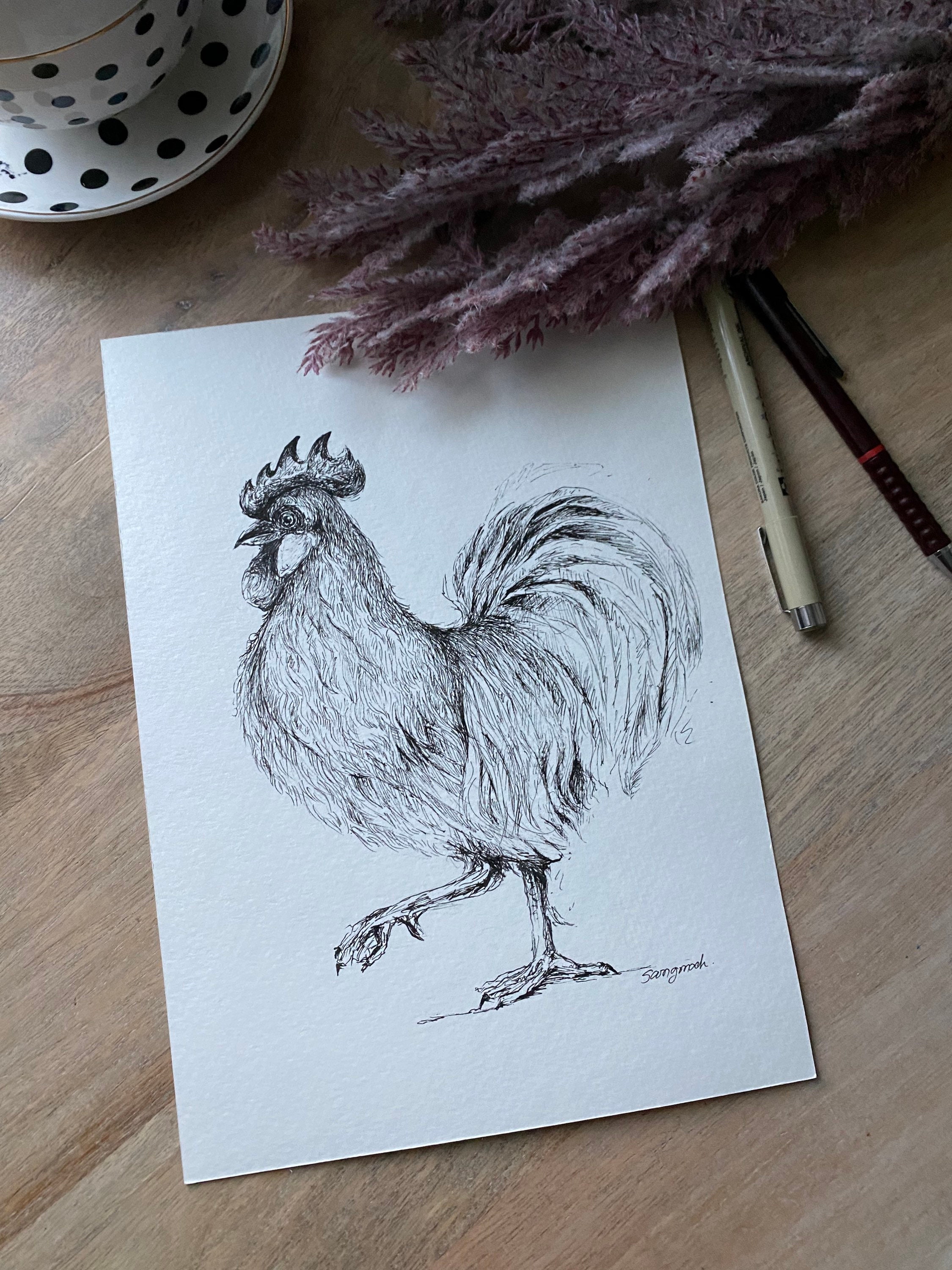 Original Artwork Pan and Ink by Sangmook - Etsy