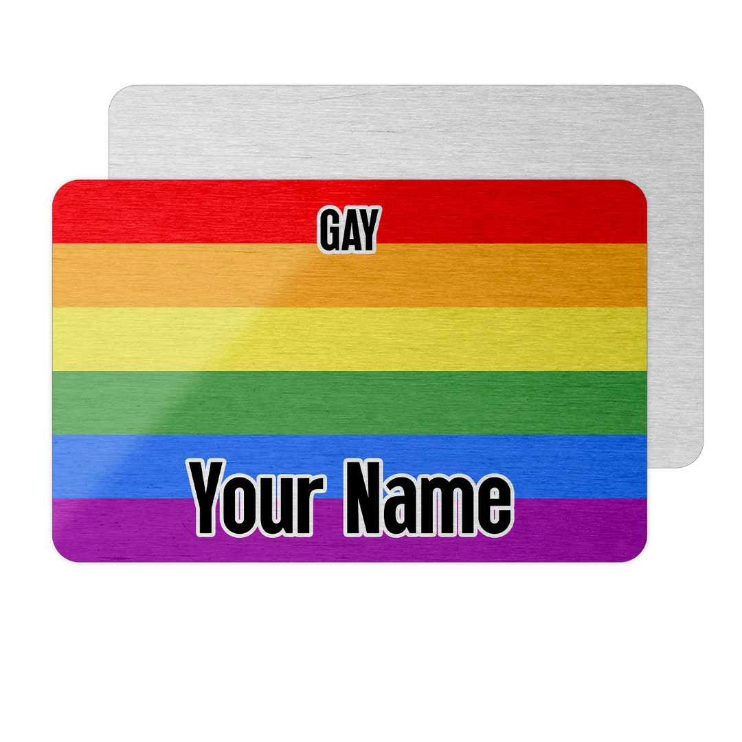 Gay Pride Flag Metal Name Card, Coming Out Gift, LGBTQ Pride, Pride ...