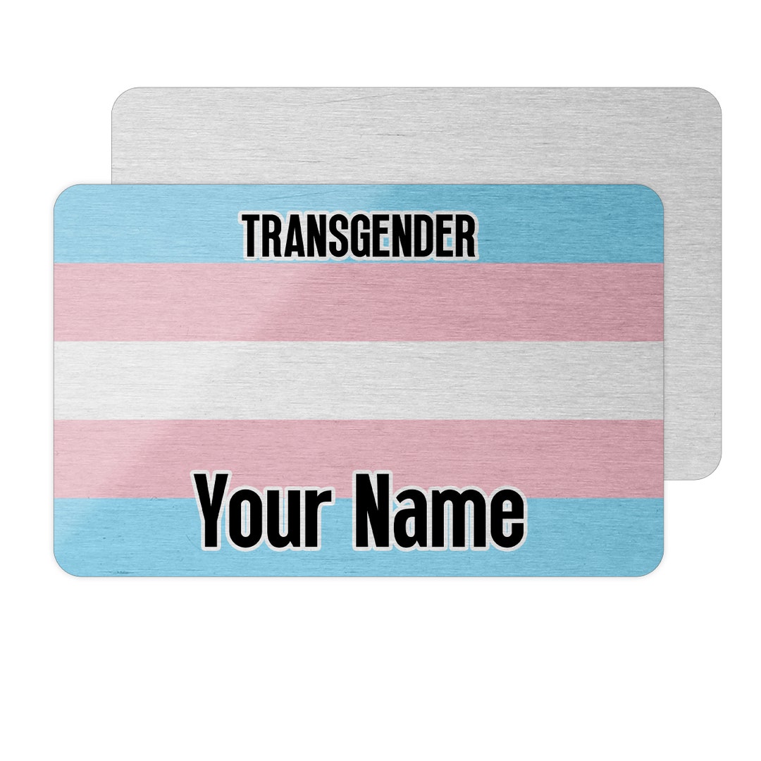Transgender Pride Flag Metal Name Card, Coming Out Gift, LGBTQ Pride ...