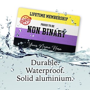 Non Binary Pride Personalised Metal Non Binary Card Lifetime - Etsy