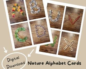 Nature Alphabet Matching Activity Cards/toddler, Preschool ...