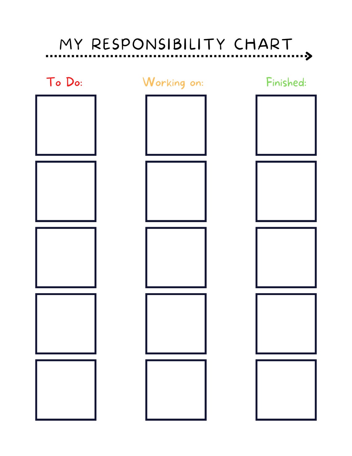 Visual Daily Responsibility Chart, Chore Chart, Kids To-do List, Daily ...