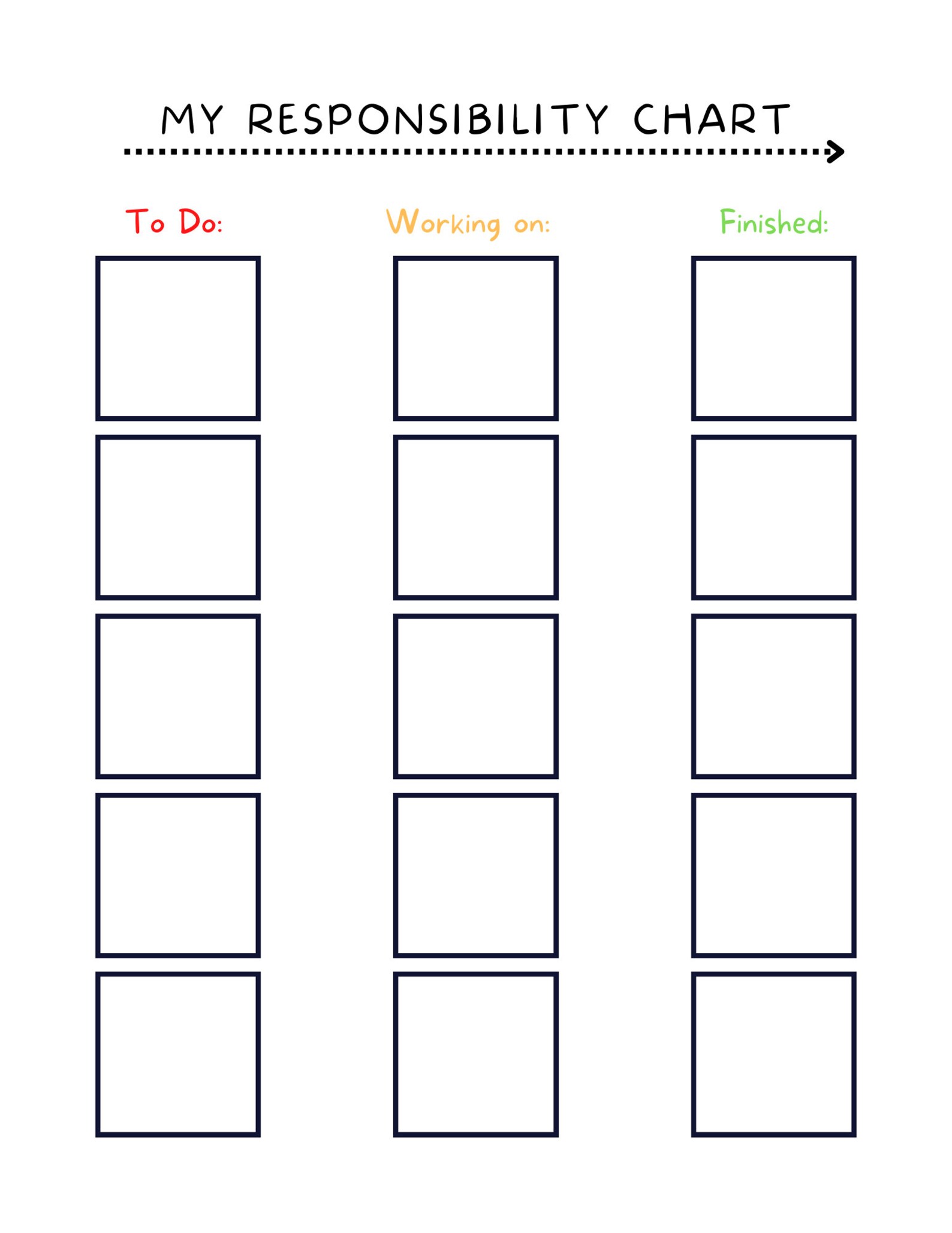 Visual Daily Responsibility Chart, Chore Chart, Kids To-do List, Daily ...