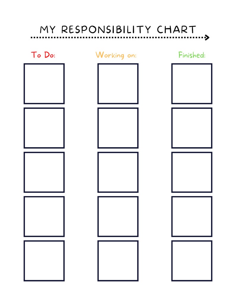 Visual Daily Responsibility Chart Chore Chart Kids To-do - Etsy