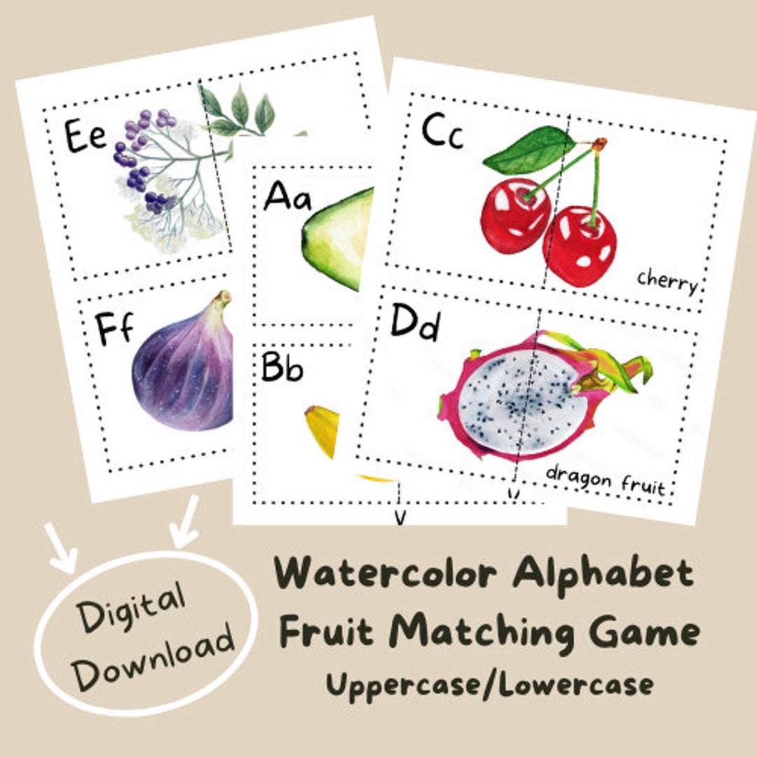 Fruit Alphabet Activity Cards/toddler, Preschool, Kindergarten /reggio ...