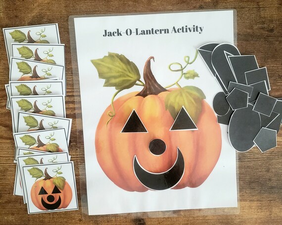 Jack-o-lantern Printable Activity Fall Activity Montessori - Etsy