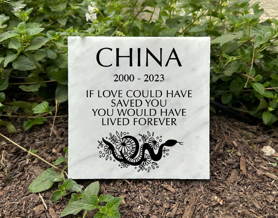 Snake Grave Marker, Memorial Marble Stone, Pet Snake Loss Gift, Exotic ...