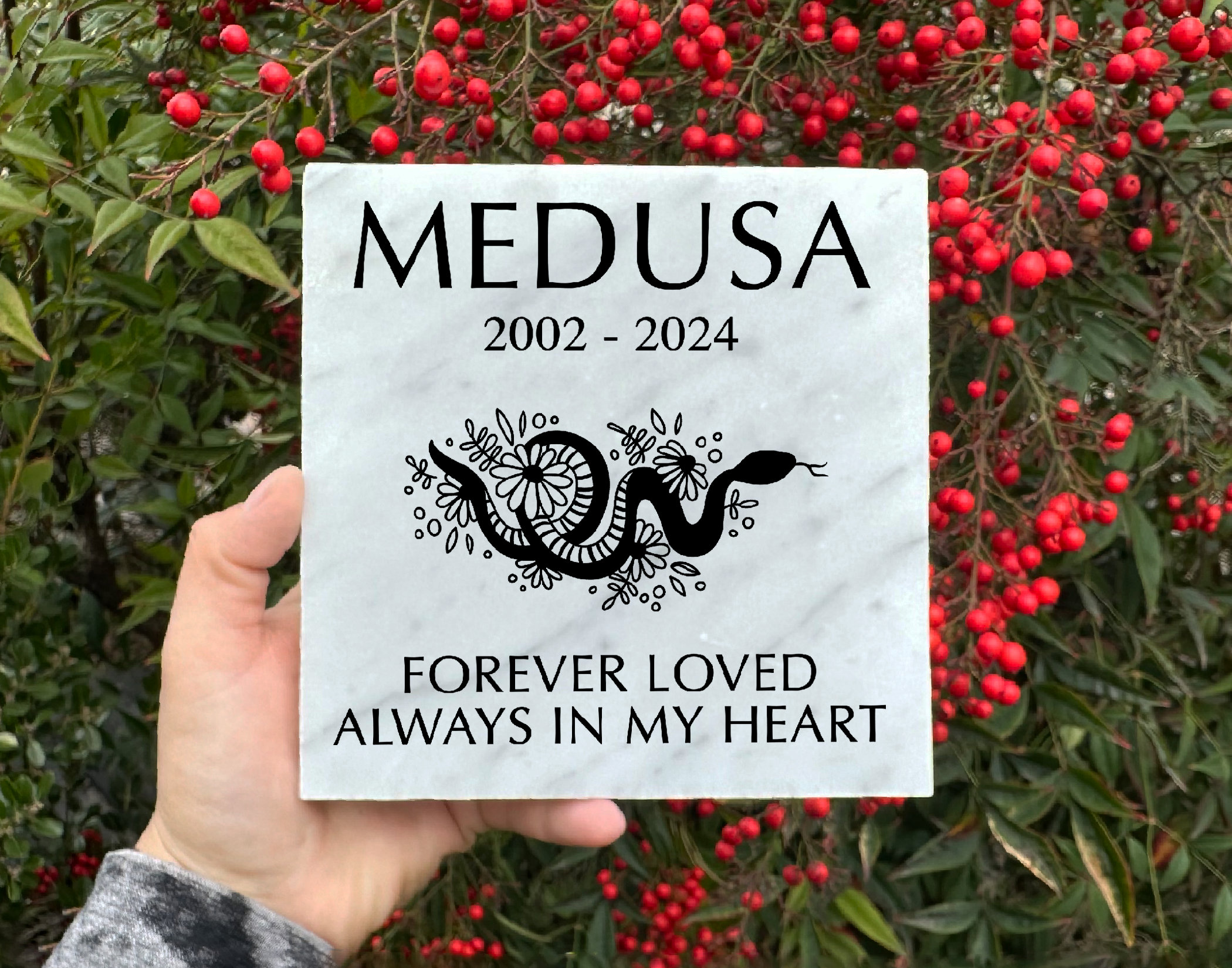 Snake Grave Marker, Exotic Pet Memorial, Pet Snake Loss Gift, Snake ...