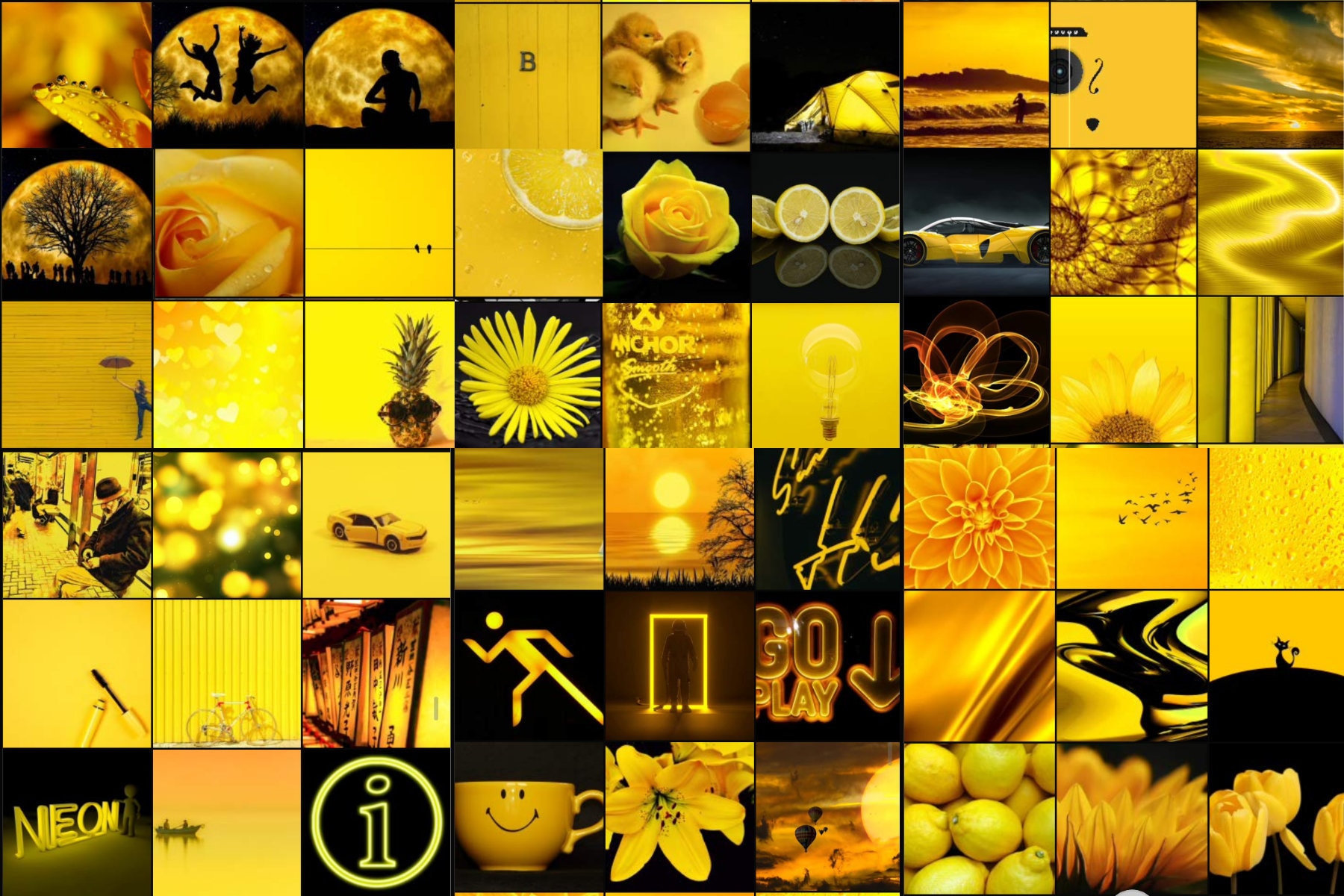 Impresionantes impresiones de fotos de collage amarillo - Etsy España