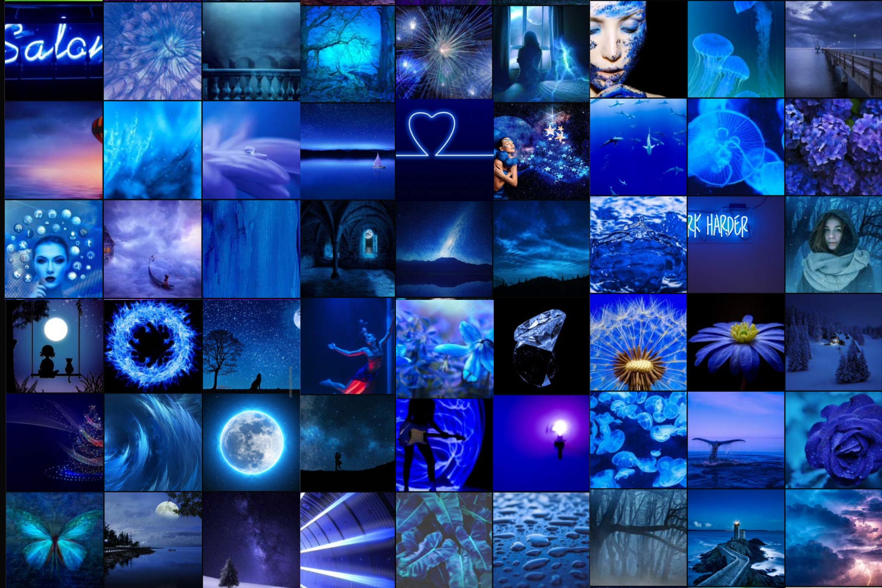 Magnífico collage de fotos azules - Etsy España