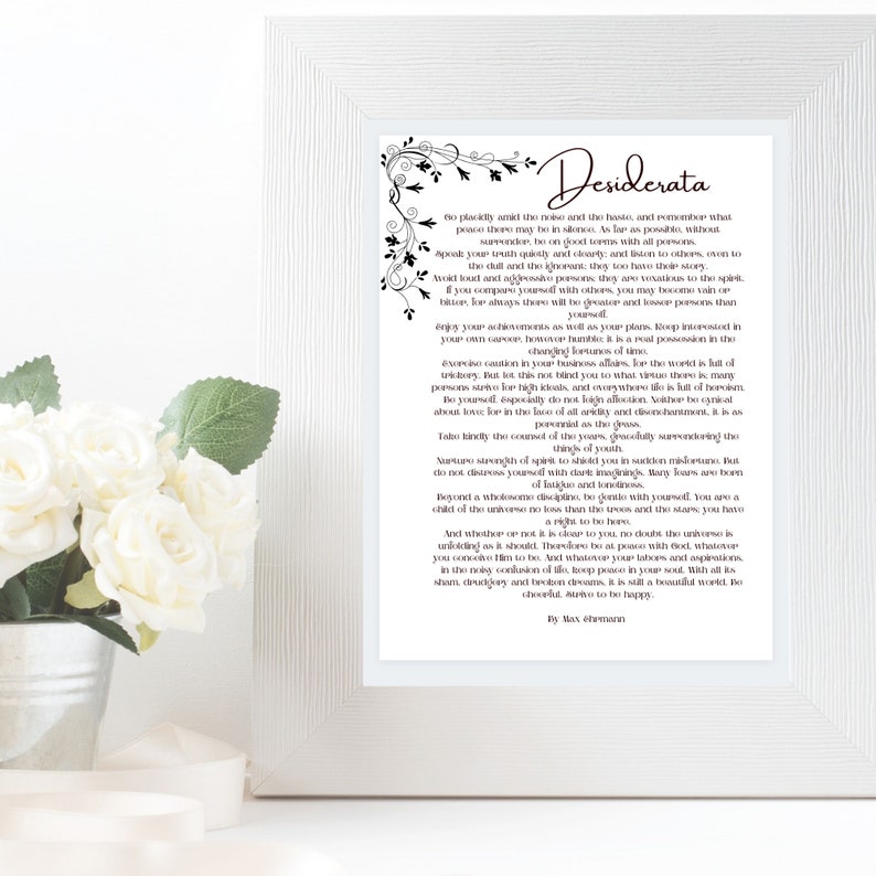 Desiderata Poster Light Printable - Etsy