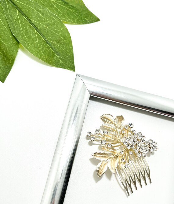 Gold Crystal Hair Comb Elegant Flower Hair Pin Rhinestone Bridal Hair Clip Wedding Hair Accessories Party Prom Graduation Hair Slide Etsy Ireland