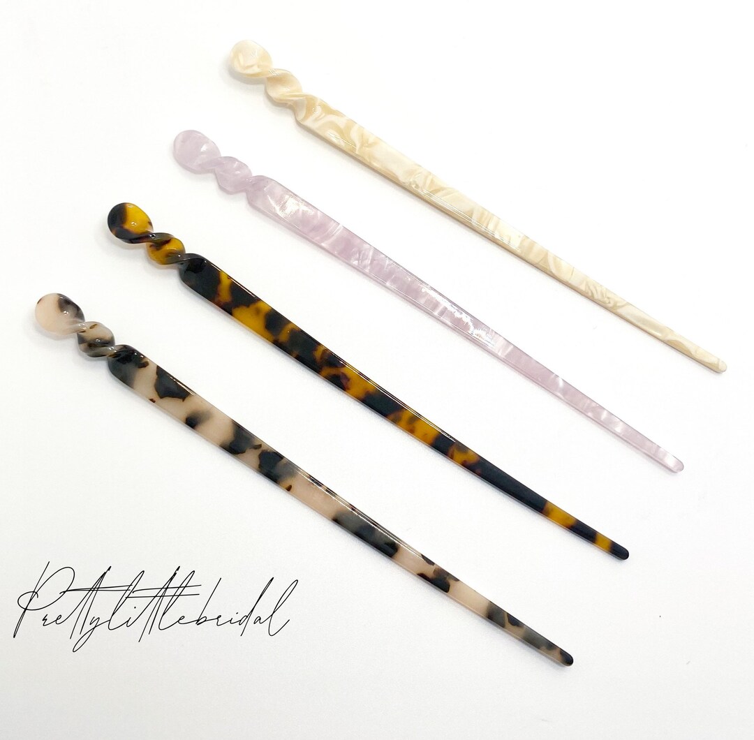 Acetate Hair Chop Sticks | Vintage Retro Hair Stick | Boho Bun Holder ...