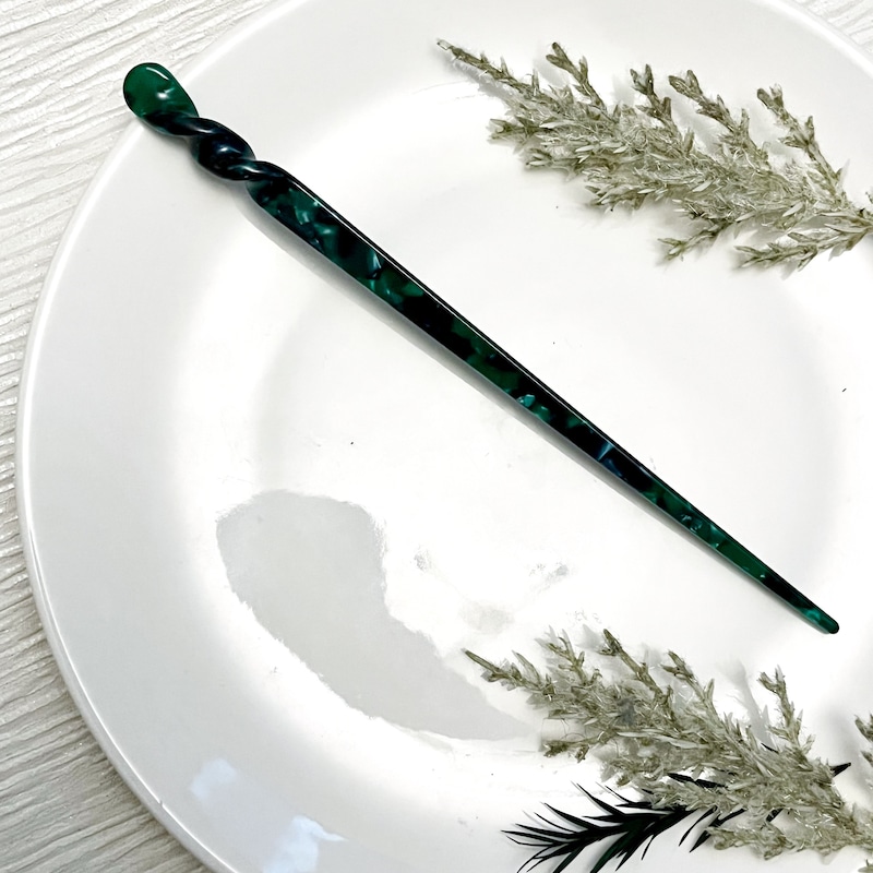 Green Hair Stick - Etsy