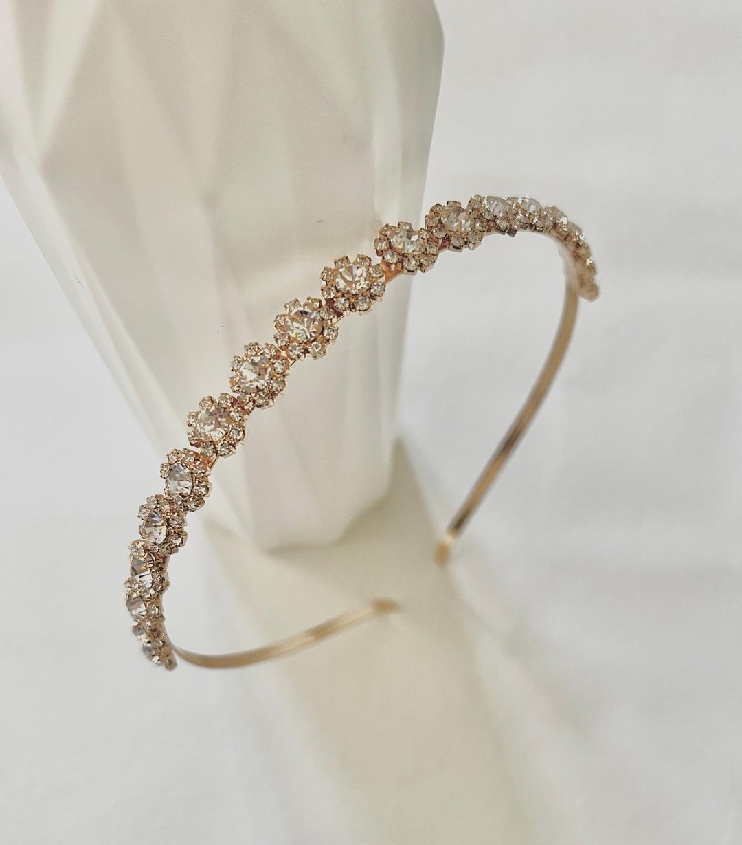 Gold Crystal Hair Band, Dimante Head Band, Bridal Wedding Prom ...