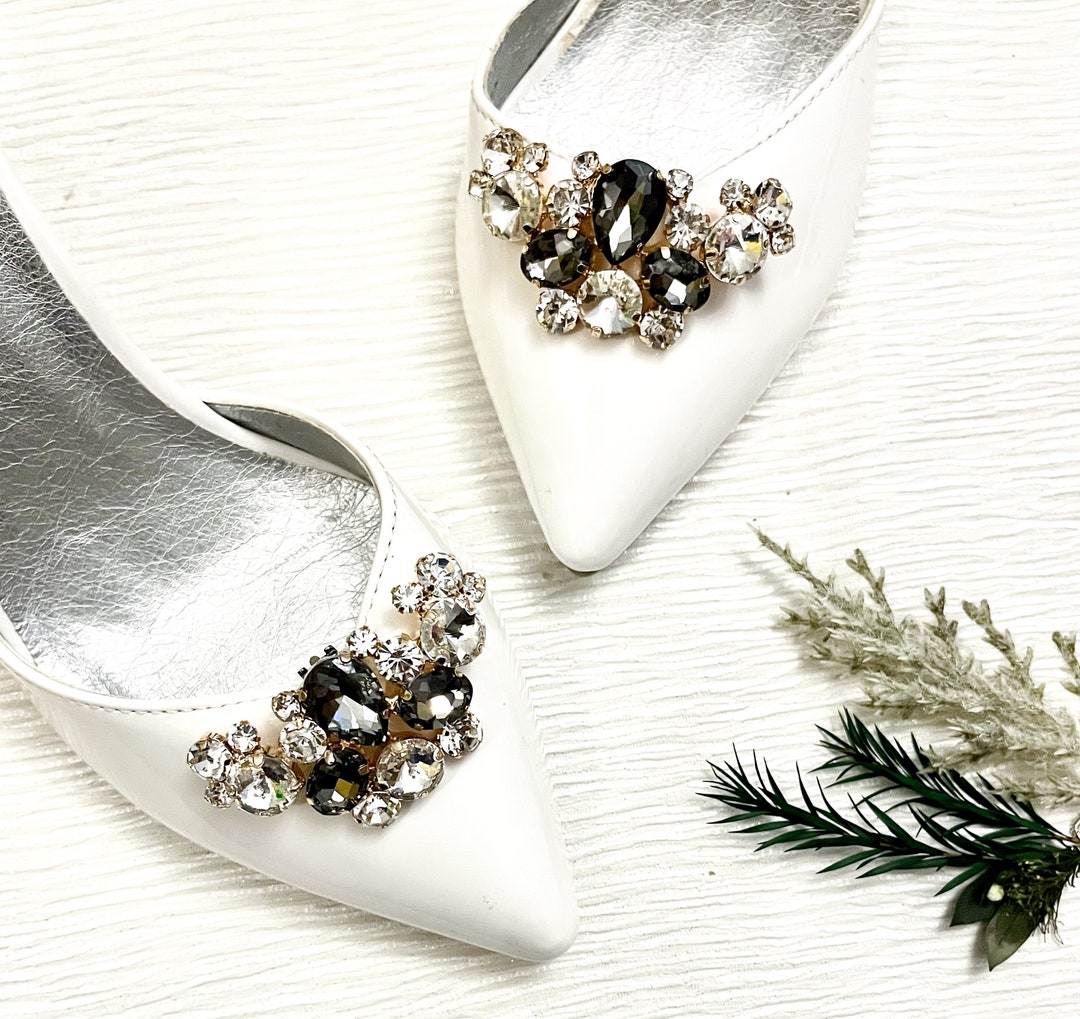 2 Crystal Shoes Clips | Bridal Rhinestone Shoe Clip | Elegant Wedding ...