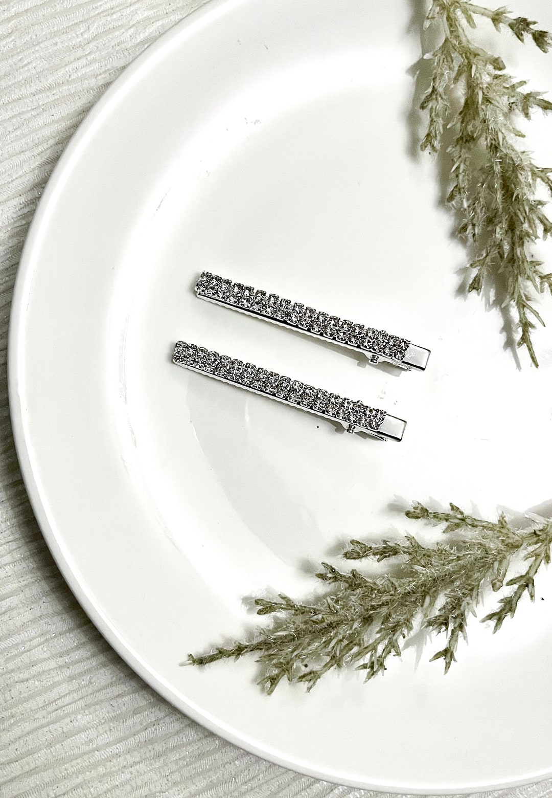 2 Piece Diamanté Hair Slide | Elegant Rhinestone Alligator Slide ...