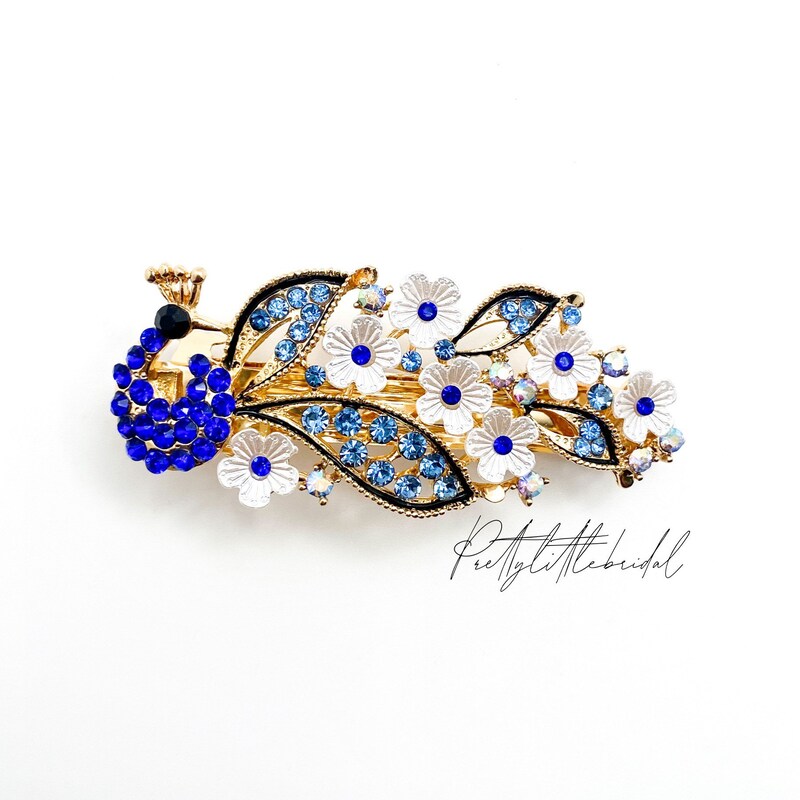 Peacock Hair Clip - Etsy