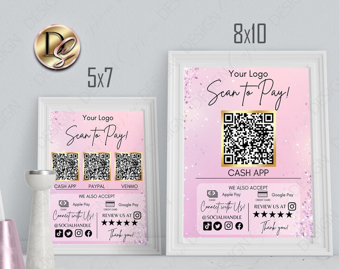 QR Code Sign Template, Minimalist Scan QR Link Board, Printable Scan to ...