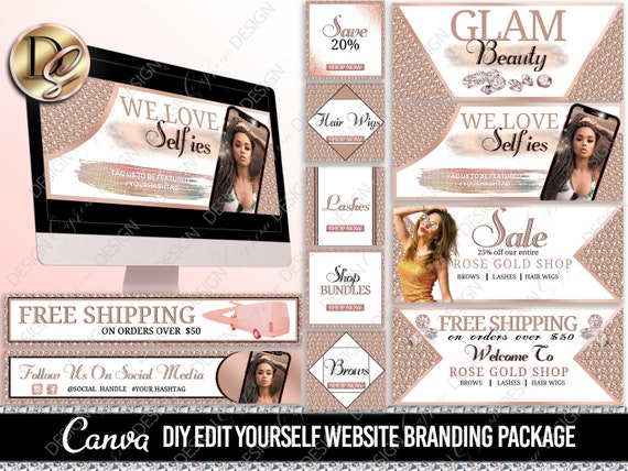 BEAUTY WEBSITE BANNER Diy Web Banner Shopify Banners Slide - Etsy