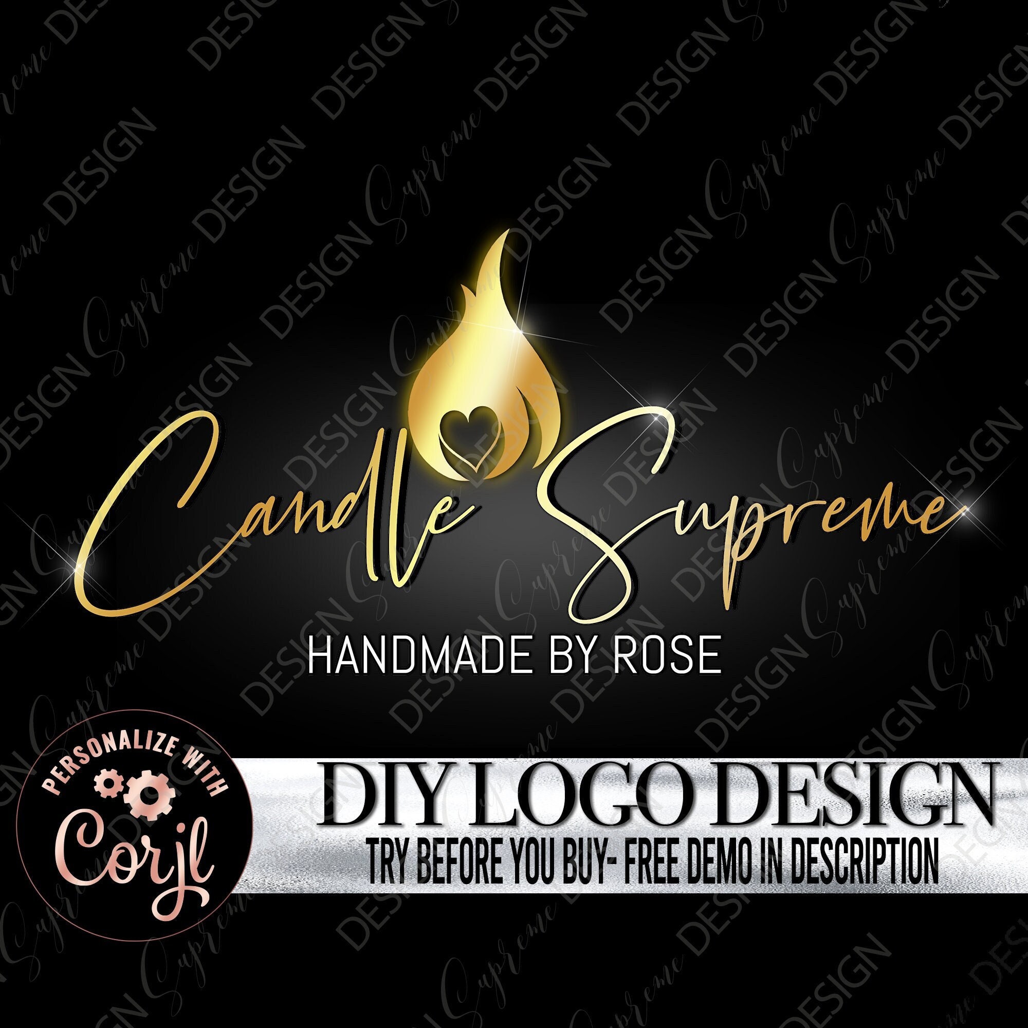 Candle Logo Design Premade Candle Business Logo Editable - Etsy