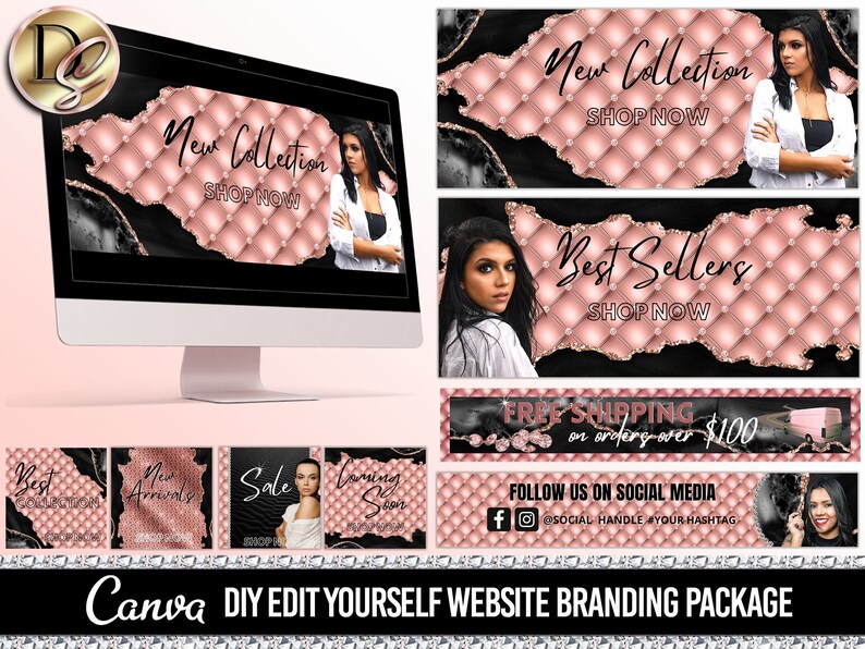 BEAUTY WEBSITE BANNER Diy Web Banner Shopify Banners Slide | Etsy