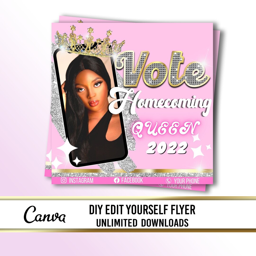 Vote Homecoming Queen Flyer, Class Campaign Flyer, Election Flyer, High ...