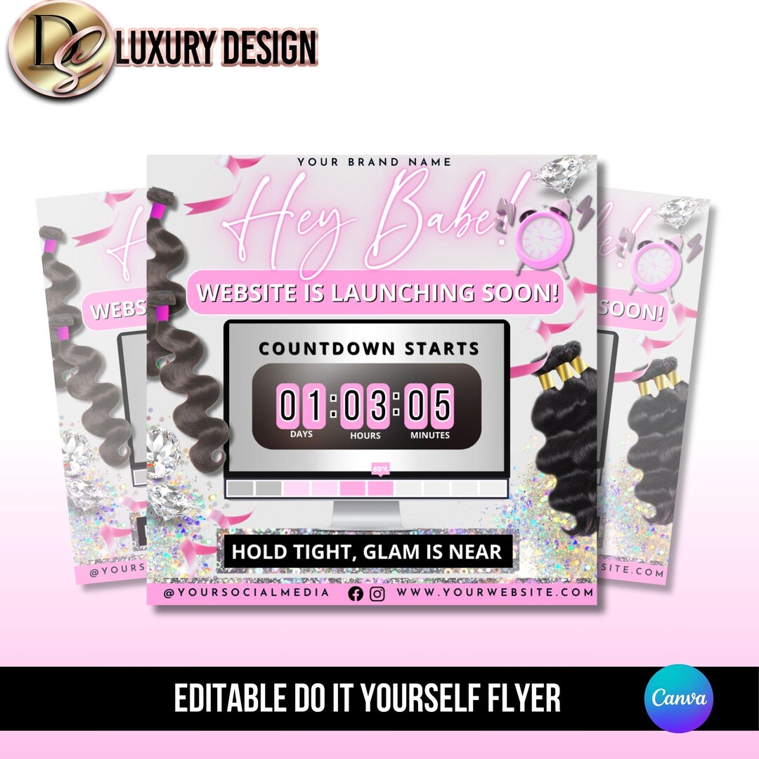 NEW WEBSITE LAUNCH Flyer Diy Flyer Template Coming Soon Social Media ...