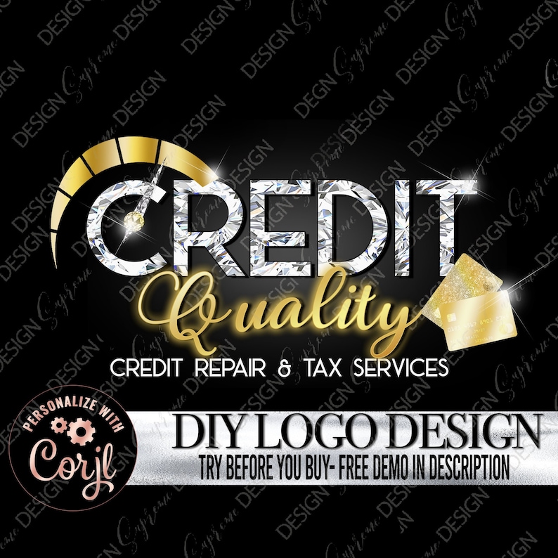DIY Credit Repair Logo Design, Tax Service Logo Template, Editable ...