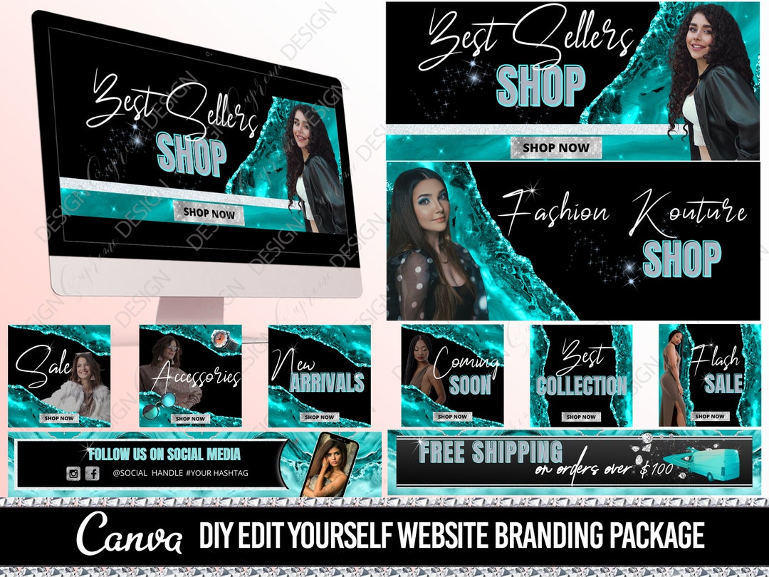 DIY WEB BANNER, Website Banner Category, Shopify Banner Template, Diy ...