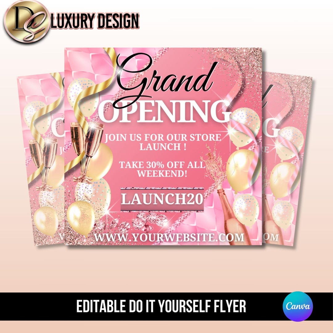 Grand Opening Flyer, Coming Soon Launch Flyer, Editable Event Party ...