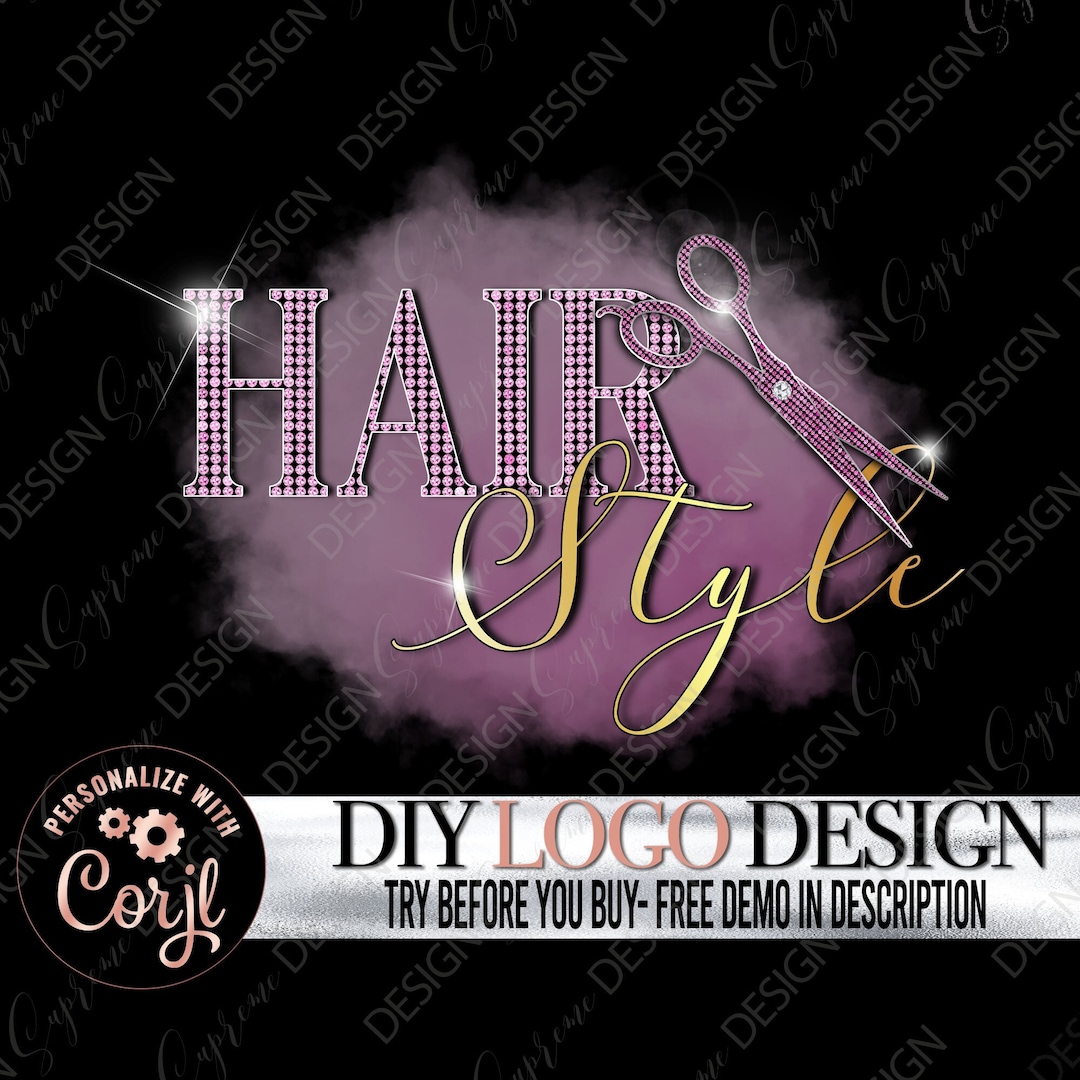 DIY Hair Logo Template, Beauty Hairstylist Logo Design, Editable Hair ...