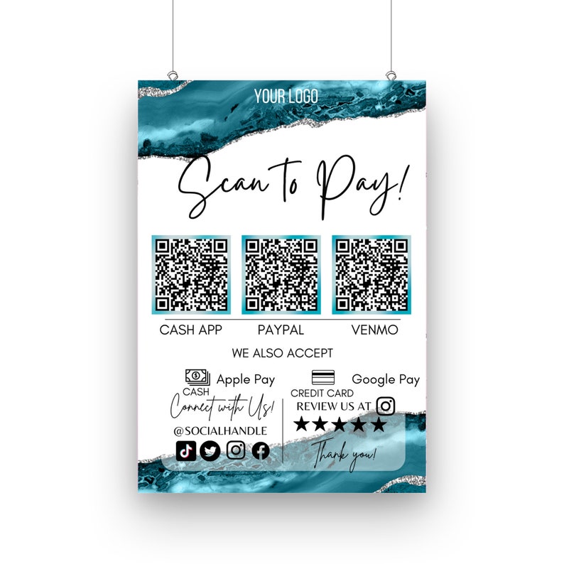 Editable Scan to Pay Template QR Scan Code QR Sign | Etsy