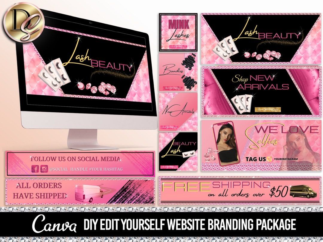 BEAUTY WEBSITE BANNER, Diy Web Banner, Shopify Banners, Slide Show ...