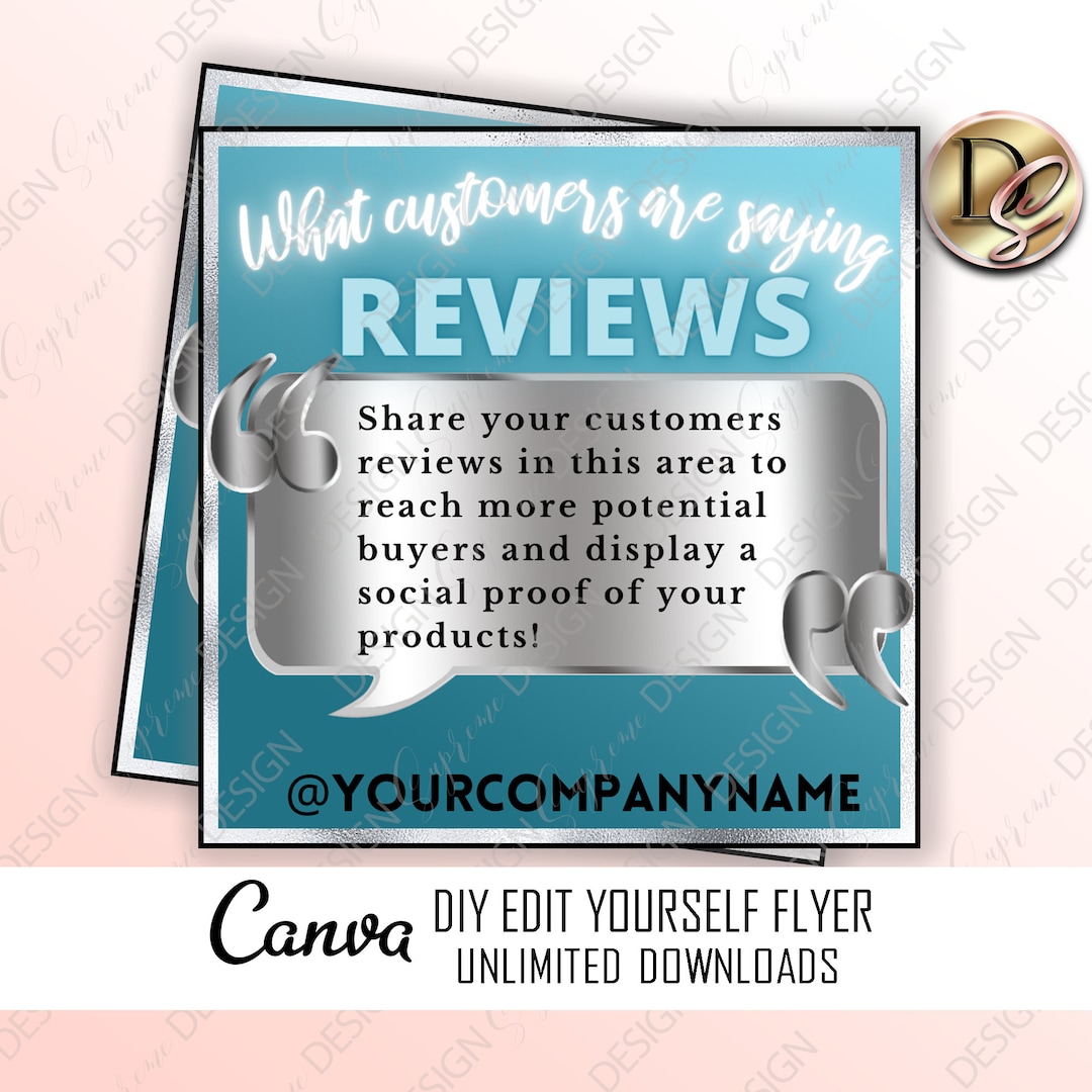 DIY Flyer, Client Reviews Instagram Post, Customer Review Flyer, Social ...